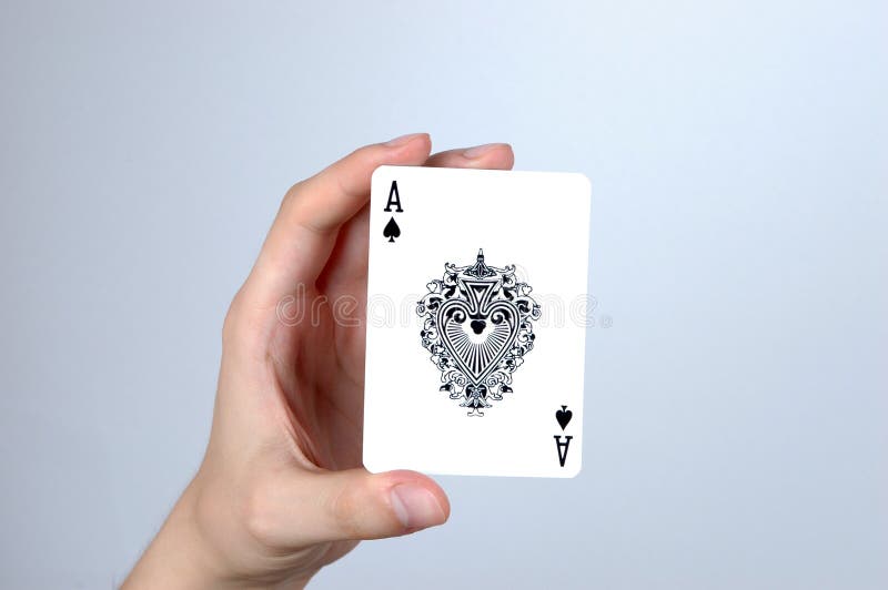 Hand holding ace card stock photo. Image of gamebling - 6131044
