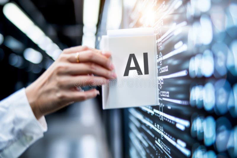 Hand Holding AI Sign with Bright Light, Technology Innovation ...