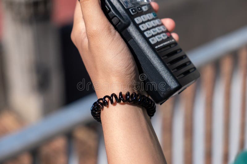 Hand Holding an Air-band Transceiver Stock Photo - Image of message ...