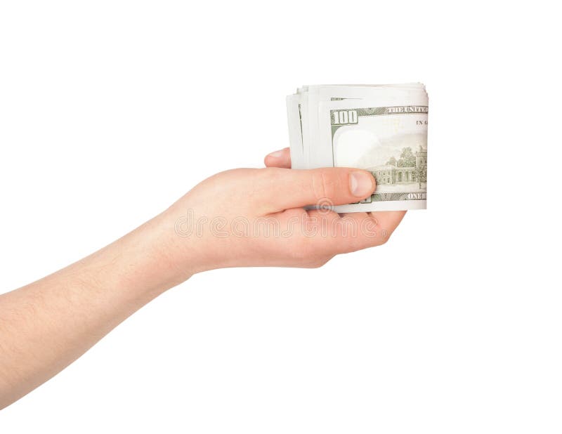 Hand Holding American Dollar Bills. Stock Image - Image of bill, frame ...