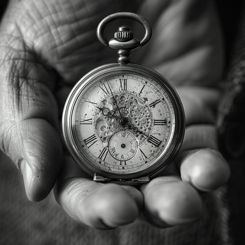 Hand Holding an Antique Pocket Watch Representing Time Stock Image ...
