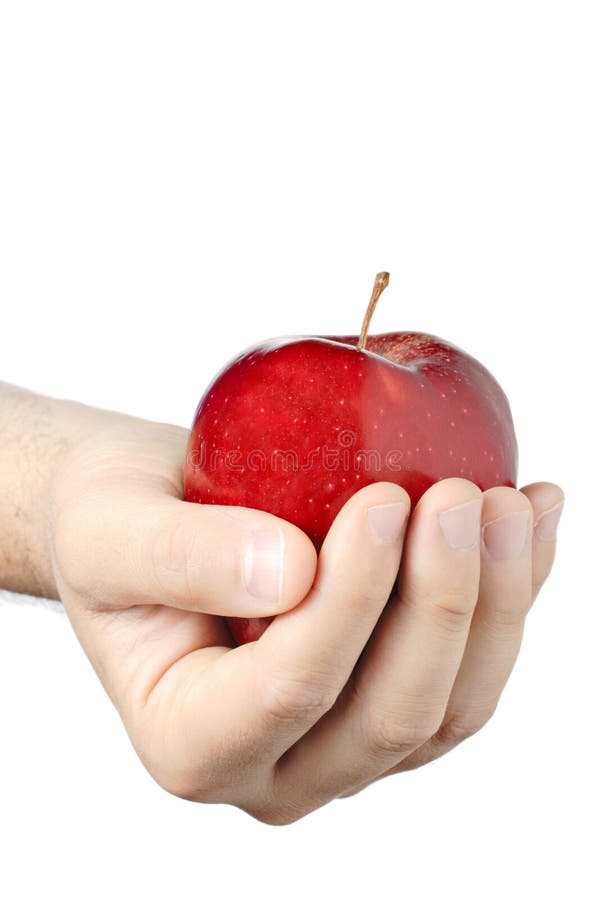 Hand holding an apple stock photo. Image of dessert, healthy - 2576106