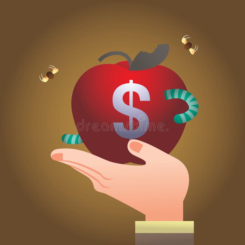 Hand Holding Apple. Vector Illustration Decorative Design Stock Vector ...