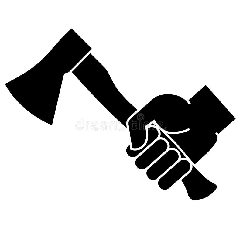 Hand holding axe stock vector. Illustration of lumberman - 109850103