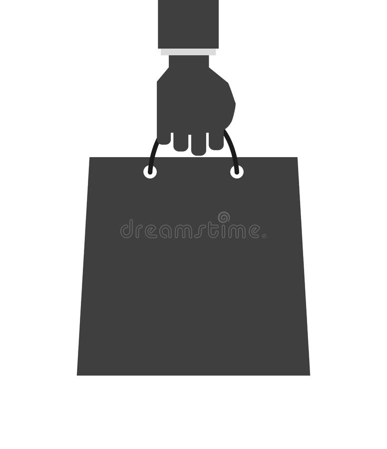 Hand holding bag packet stock vector. Illustration of sale - 200602366