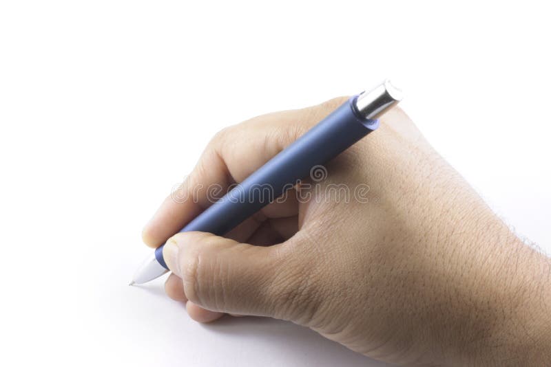 A Hand Holding a Ball Point Pen Stock Photo - Image of writer, hand ...