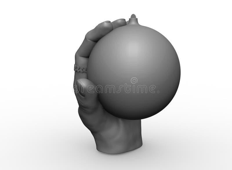 Hand Holding Ball Toy Isolated on White Background 3d-rendering Stock ...