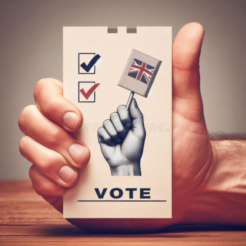 Hand Holding a Ballot Ready To Vote in an Election Stock Illustration ...
