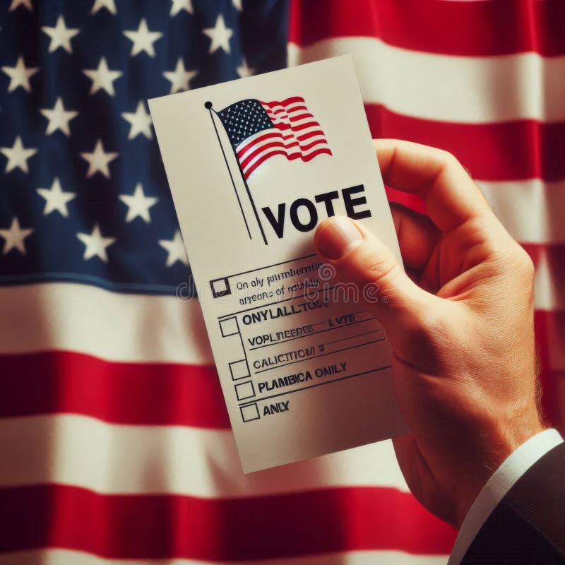 Hand Holding a Ballot Ready To Vote in an Election Stock Illustration ...