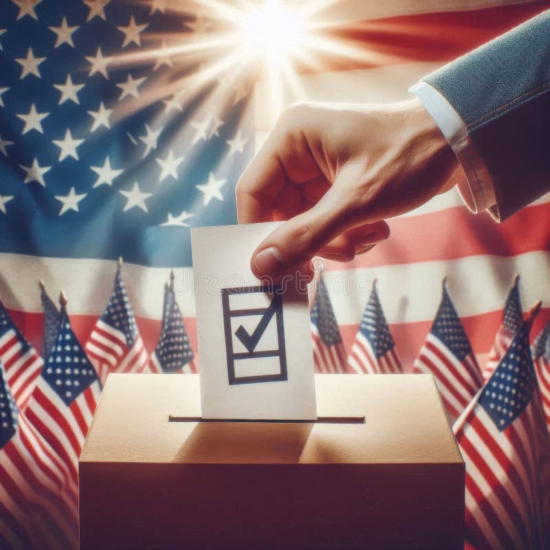 Hand Holding a Ballot Ready To Vote in an Election Stock Illustration ...