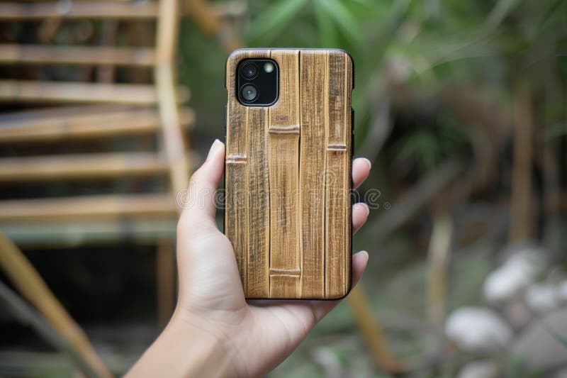 Hand Holding Bamboo Fiber Smartphone Case Stock Photo - Image of bamboo ...