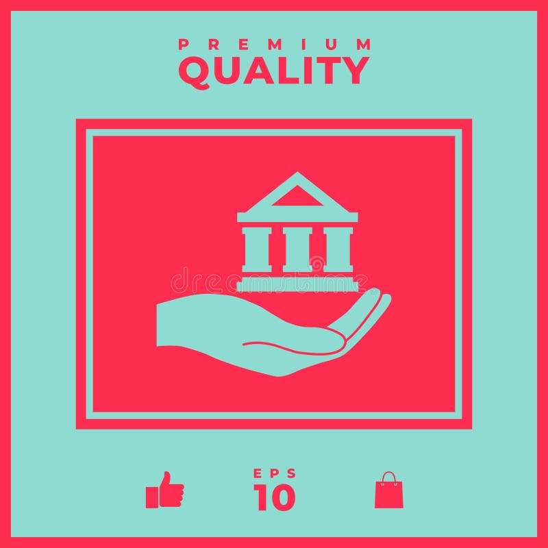 Hand Holding Bank. Graphic Elements for Your Design Stock Illustration ...