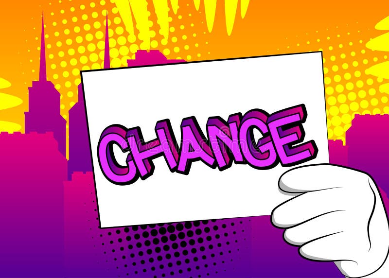 Hand Holding Banner with Change Text. Stock Vector - Illustration of ...