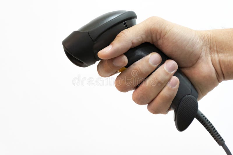 Hand Holding Bar Code Scanner Stock Image - Image of reader, commercial ...