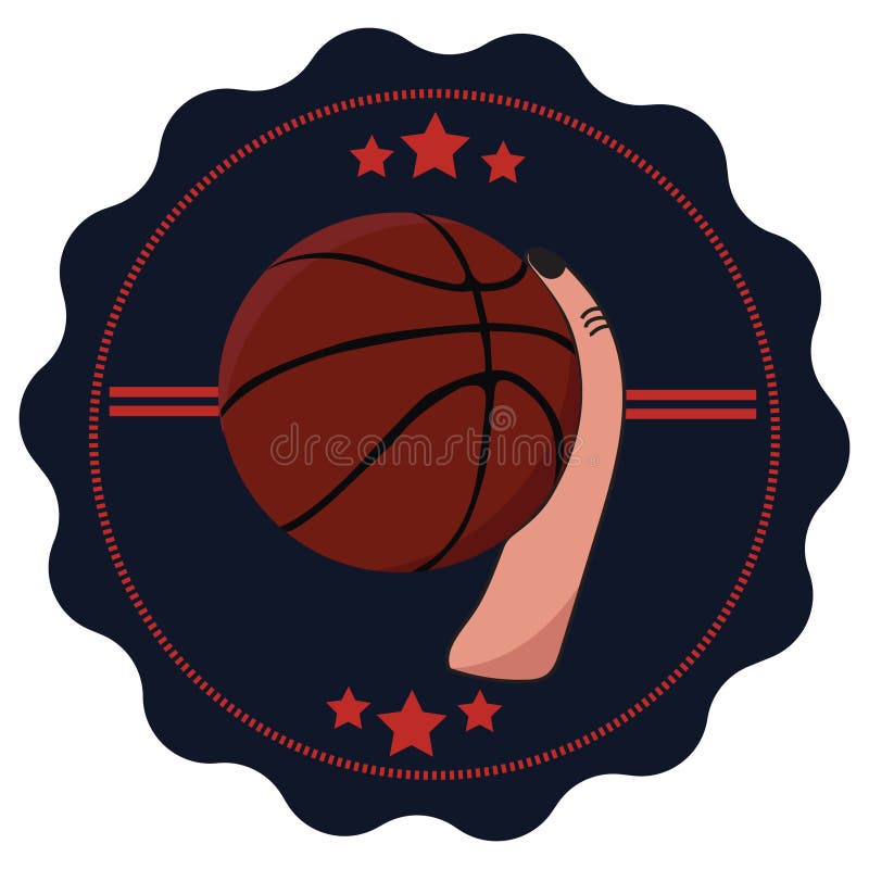 Hand Holding Basketball. Vector Illustration Decorative Design Stock ...