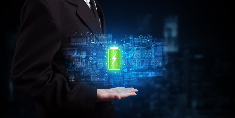 Hand holding battery stock image. Image of electricity - 142759233