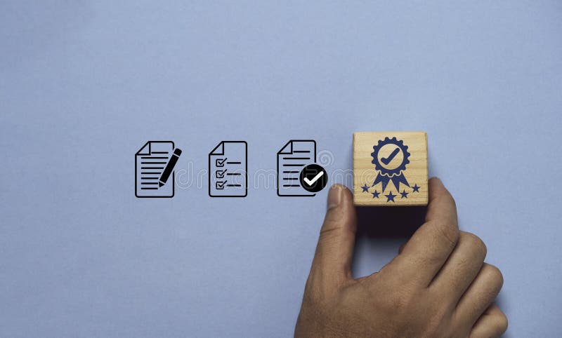 Hand Holding the Best Quality in Five Stars with Preparation Check and ...