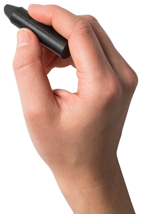 Hand with white crayon stock image. Image of write, note - 63676715