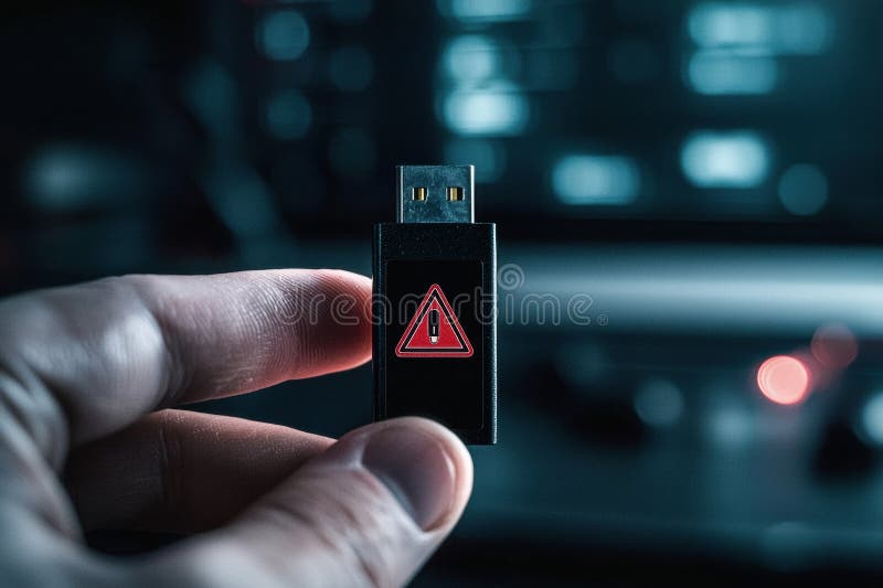 Hand Holding a Black USB Device Symbolizing Cybersecurity and Data ...