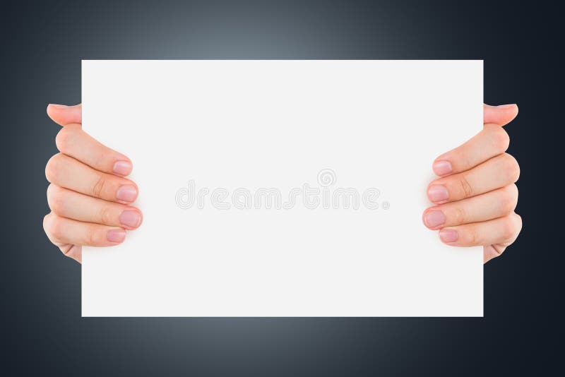 Hand Holding Blank Board stock image. Image of artist - 36009873