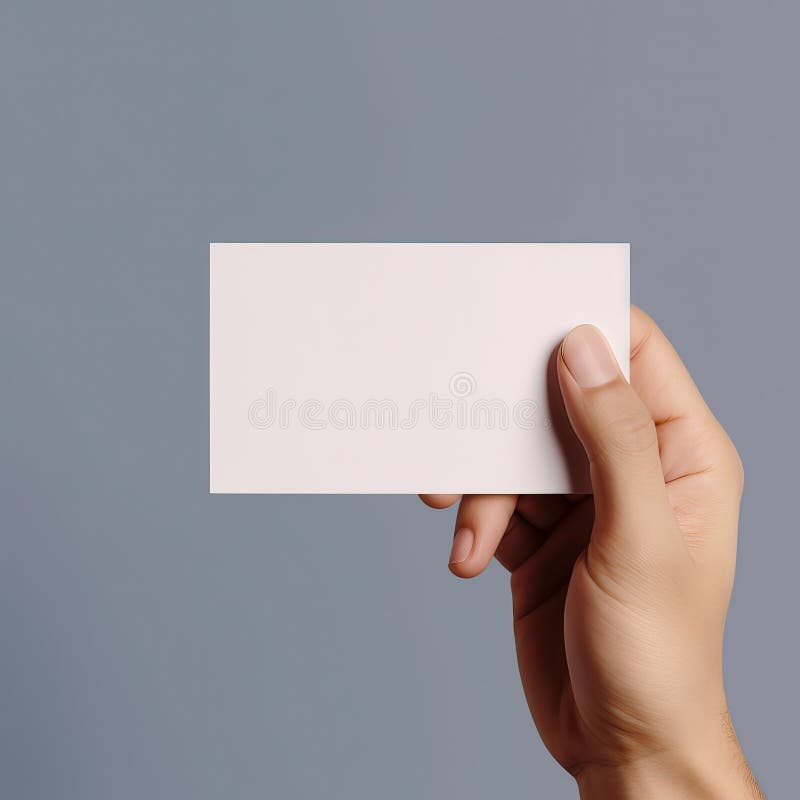 Card in Hand Card Hand Holding Blank Business Card Stock Illustration ...