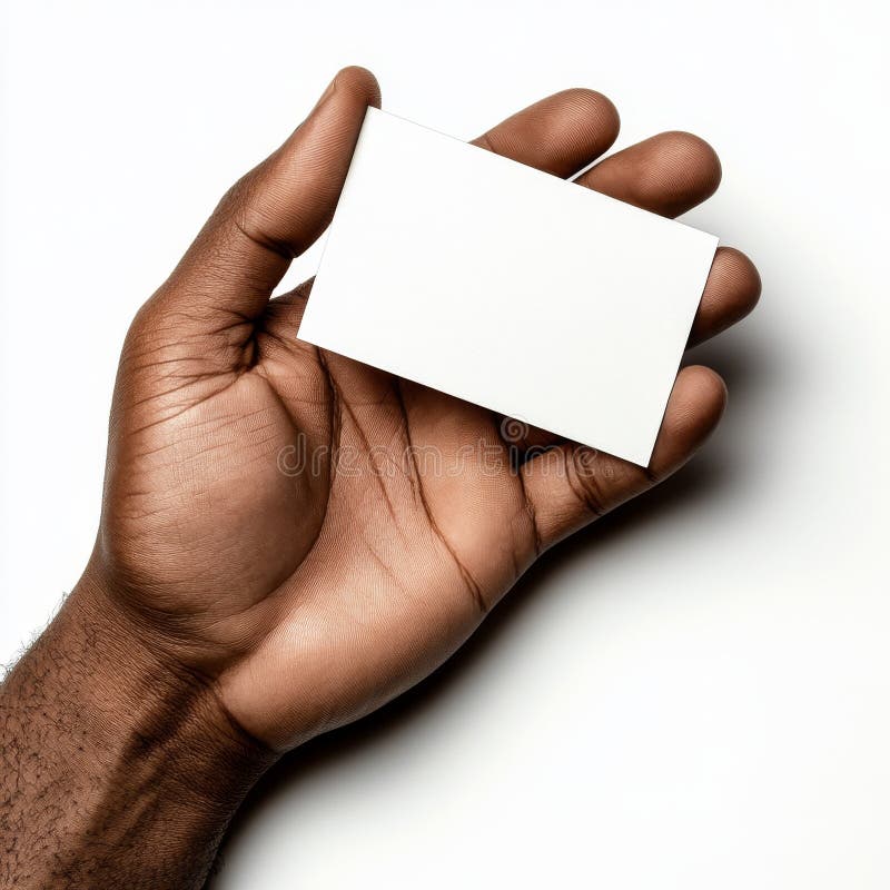 Hand Holding Blank Business Card, Isolated on White Stock Image - Image ...