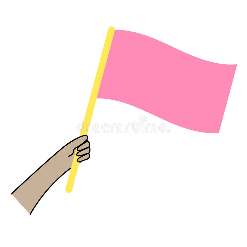 Hand Holding Blank Flag. Minimalistic Flat Illustration Stock Vector ...