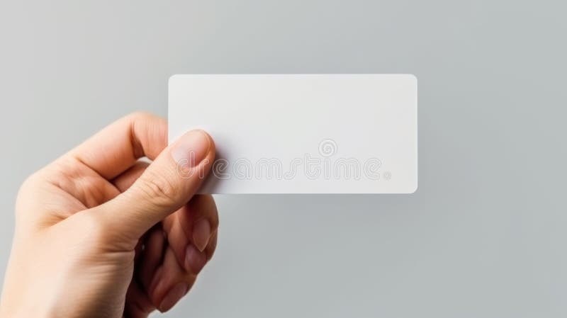 Hand Holding Blank Gift Card on White Background. Generative AI Stock ...