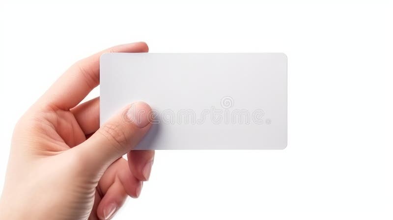 Hand Holding Blank Gift Card on White Background. Generative AI Stock ...