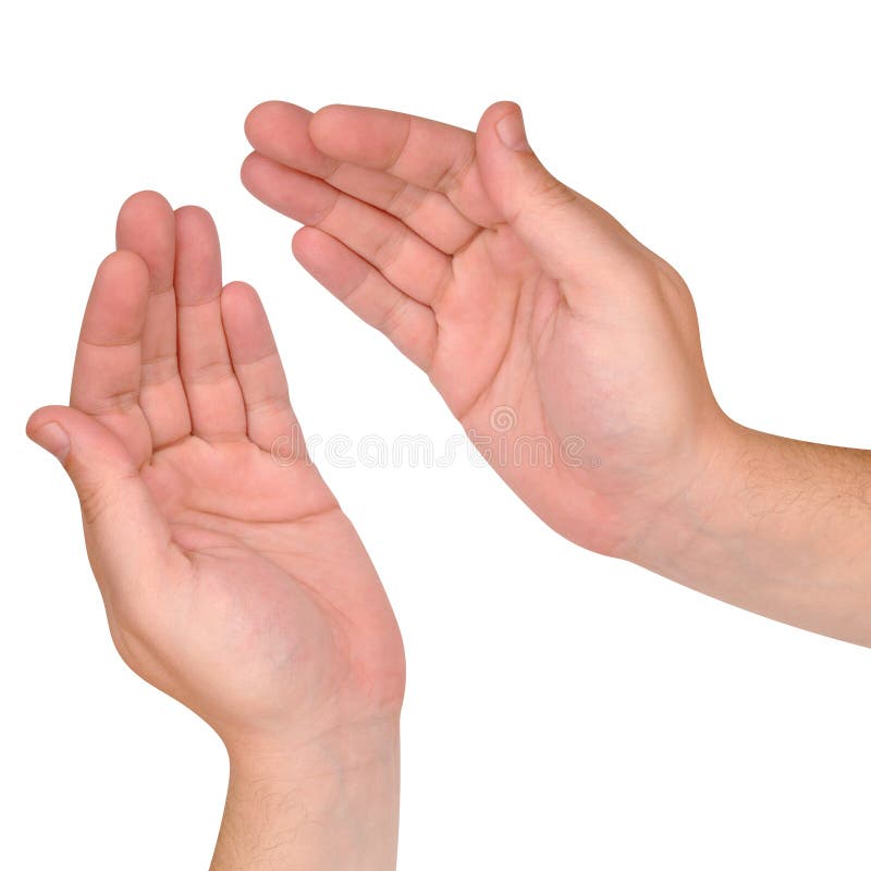 Hand Holding Blank Object on White Stock Photo - Image of show, hand ...