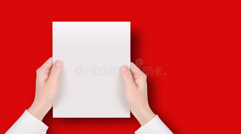 Hand Holding Blank Paper Message Stock Photo - Image of article ...