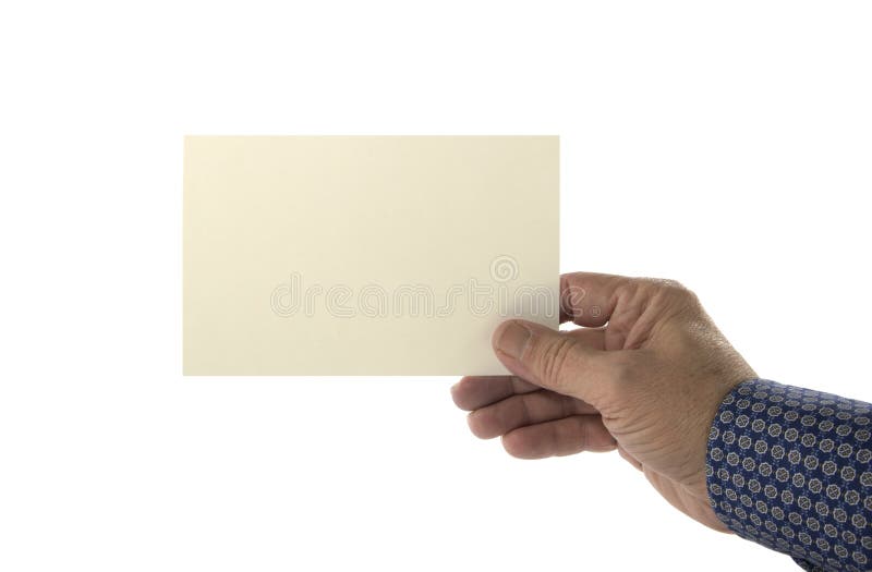 Hand Holding Blank Plain Card Stock Photo - Image of blank, holder ...