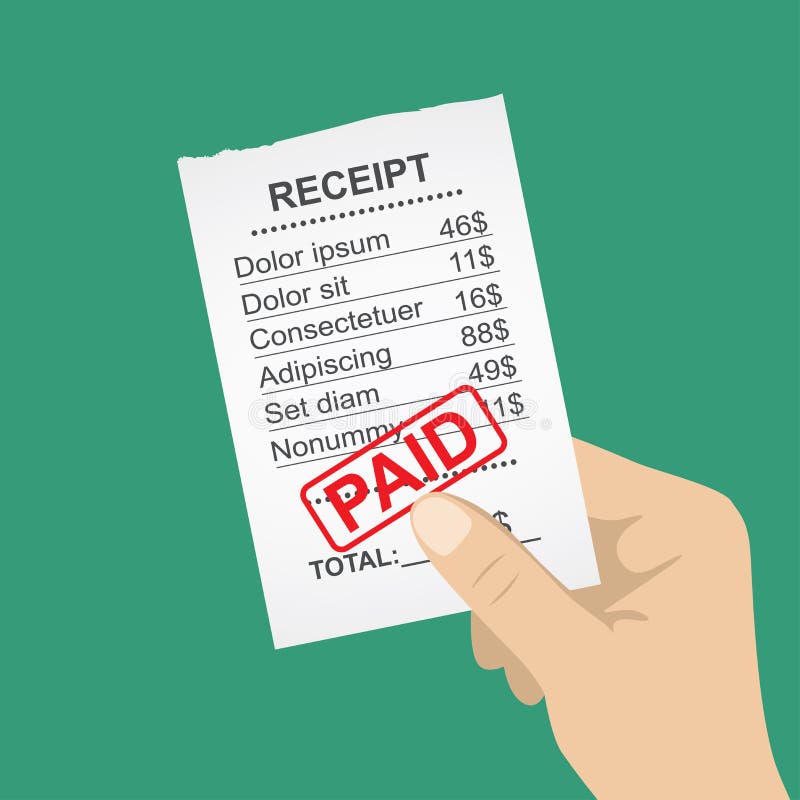 Hand Holding Blank Receipt, Stock Vector - Illustration of finger, hold ...