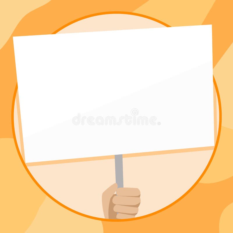 Hand Holding Blank Rectangular Shape Placard. White Empty Board ...