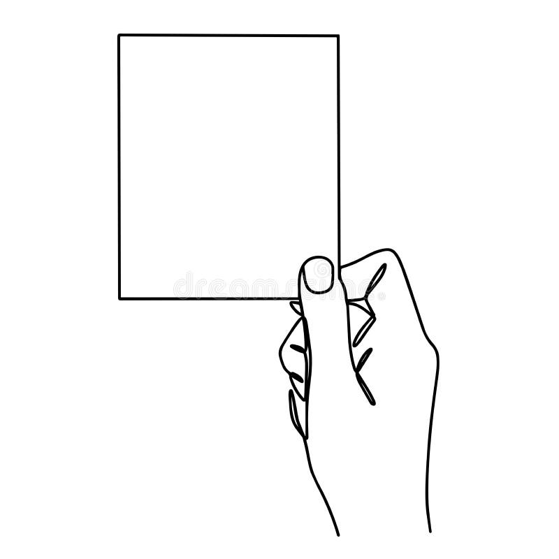 A Hand is Holding a Blank Sheet of Paper - Continuous Line Drawing ...