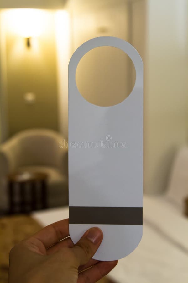 Hand Holding Blank Sign in Hotel Stock Photo - Image of suite, seat ...