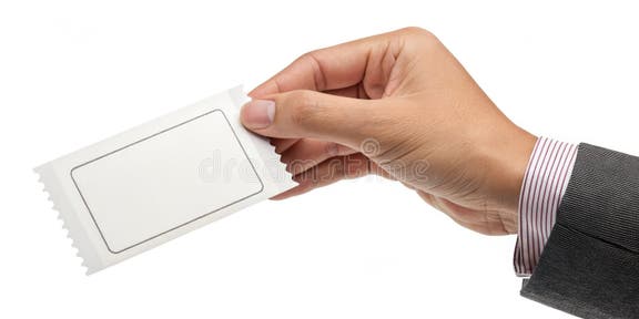 Hand Holding Blank Ticket Stub Stock Illustration - Illustration of ...
