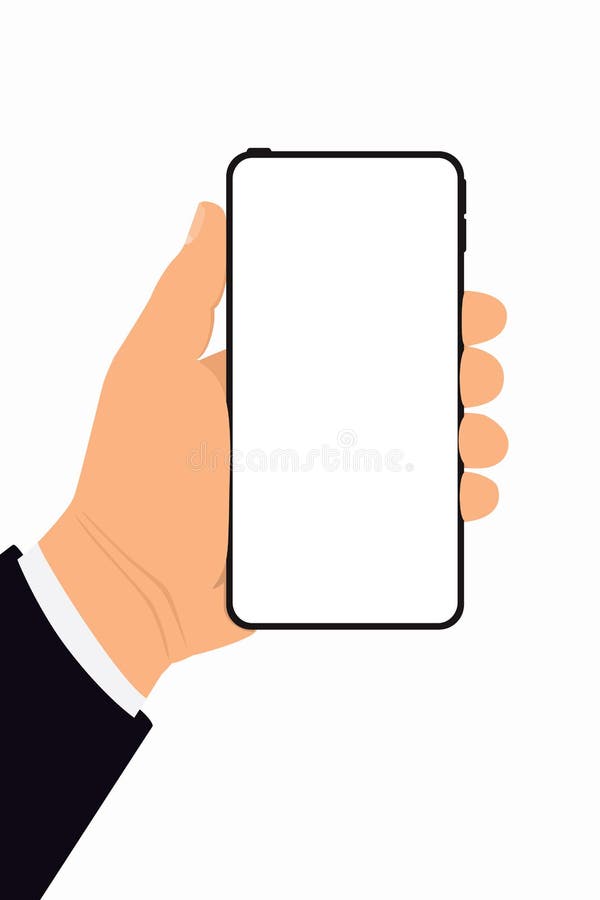 Hand Holding a Blank White Screen Smart Phone Stock Vector ... Hand Holding a Blank White Screen Smart Phone Stock Vector ...