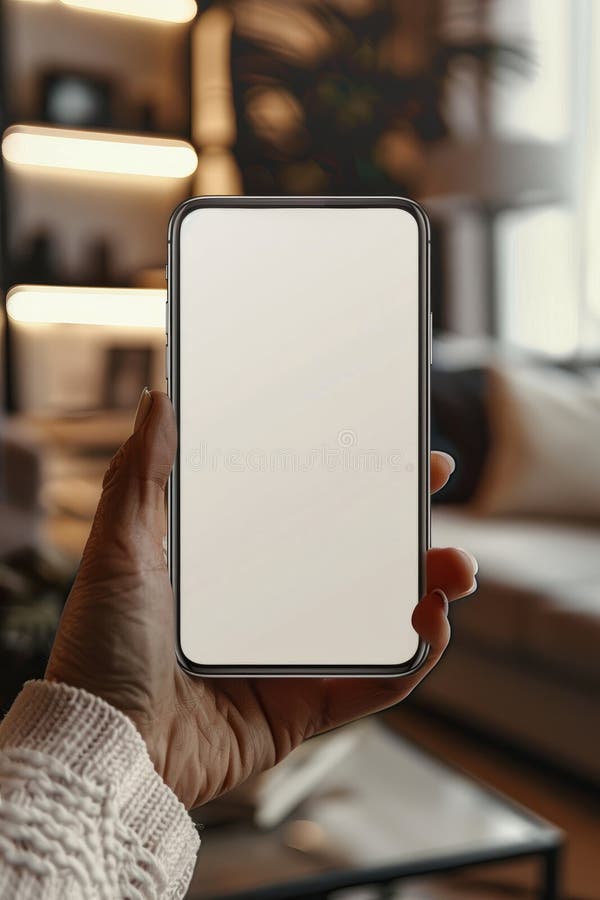 A Hand Holding a Blank White Smartphone, Showcasing the Devices ...