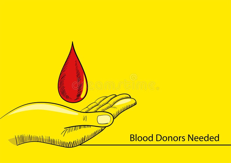 Hand holding a blood drop stock vector. Illustration of give - 287408092