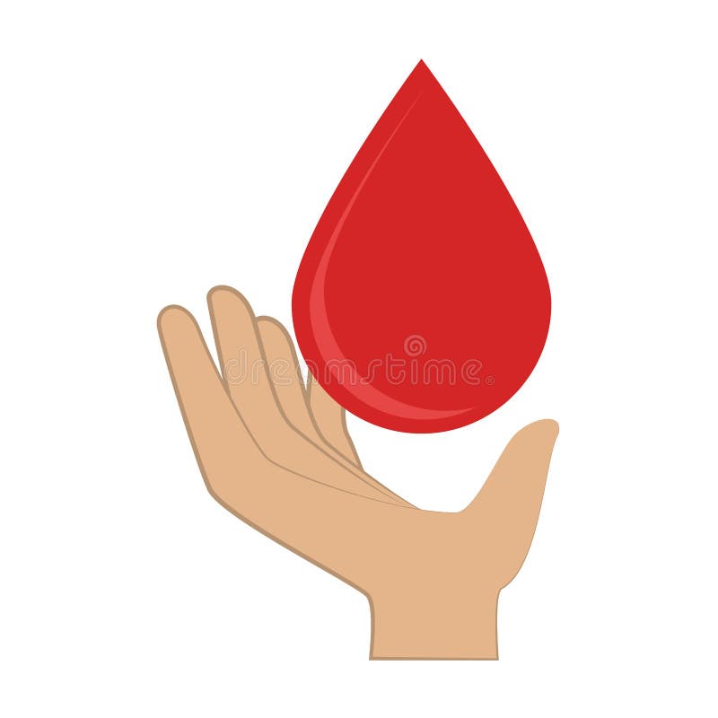 Hand holding a blood drop stock vector. Illustration of transfusion ...