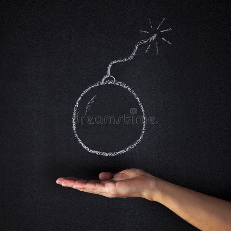 Hand holding a bomb stock photo. Image of blown, concept - 299216922