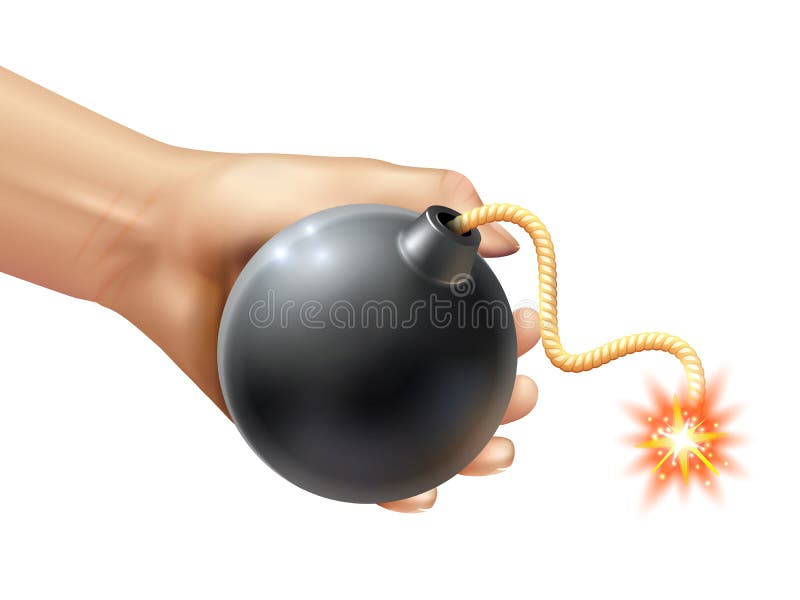 Hand Holding a Bomb Illustration Stock Vector - Illustration of bang ...
