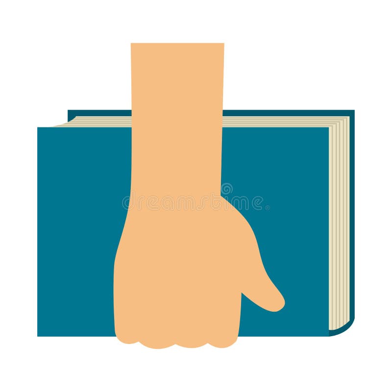 Hand holding a book icon stock vector. Illustration of back - 87958269