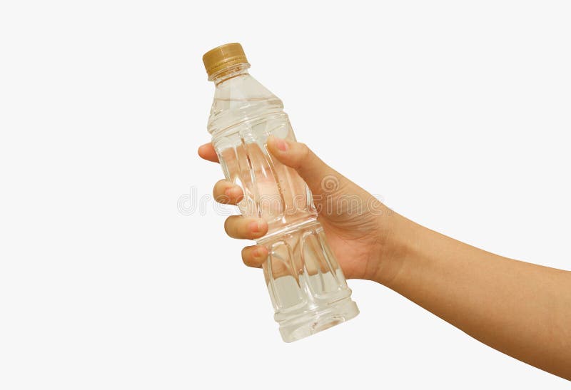 Hand, Holding Empty Plastic Bottle Isolated on White Background Stock ...