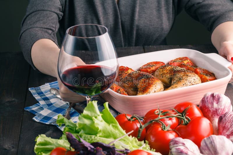 Hand Holding Bowl Barbecue Chicken Stock Photo - Image of party ...