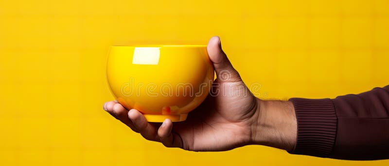 Hand Holding a Bowl, Offering a Presentation of Culinary Excellence ...