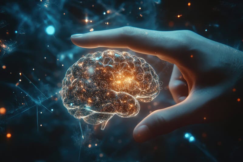 A Hand is Holding a Brain with a Glowing Center Stock Image - Image of ... A Hand is Holding a Brain with a Glowing Center Stock Image - Image of ...