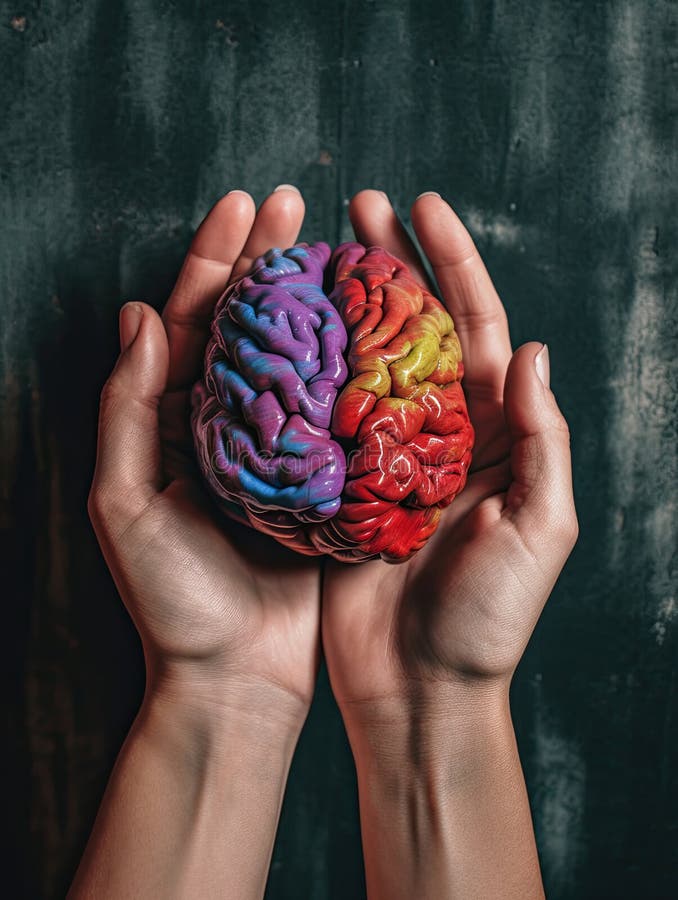 Hand Holding a Brain and Washing it. Stock Illustration - Illustration ...