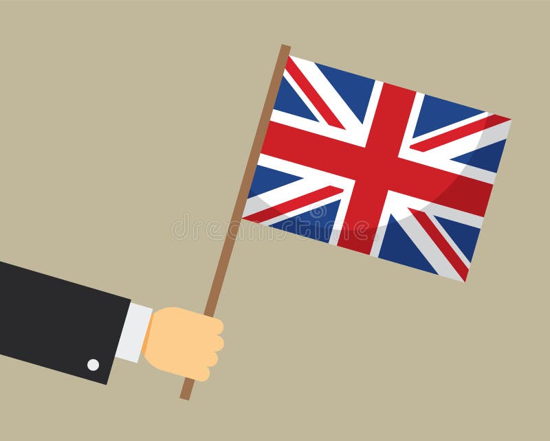 Hand Holding British Flag. Vector Illustration Stock Vector ...